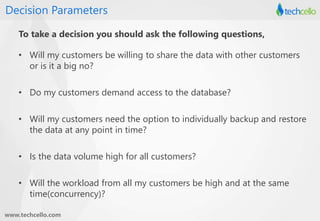 Design Strategy for Data Isolation in SaaS Model | PPT
