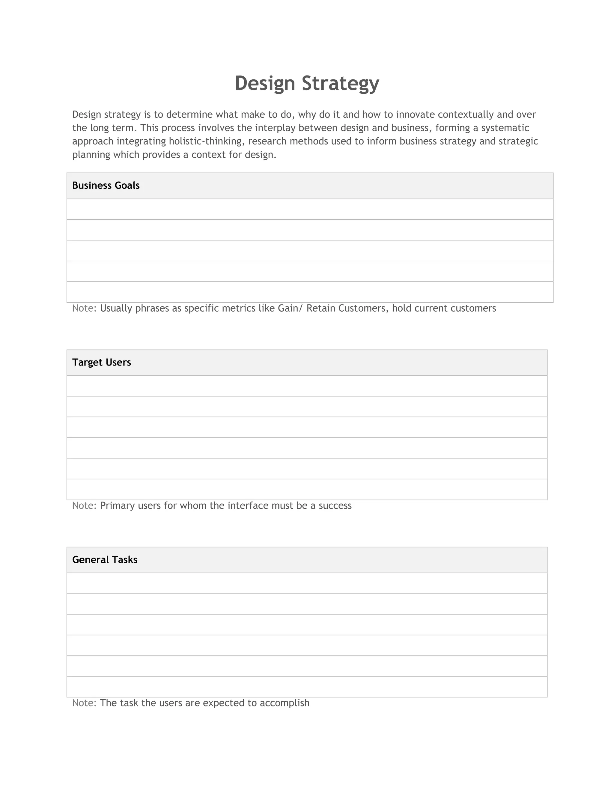 Design Strategy Template - Sivaprasath Selvaraj | DOCX