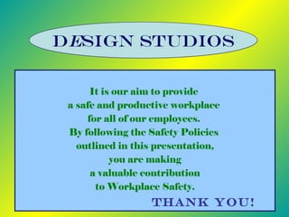 Design studios oh&s induction2 | PPT | First Aid | Injuries