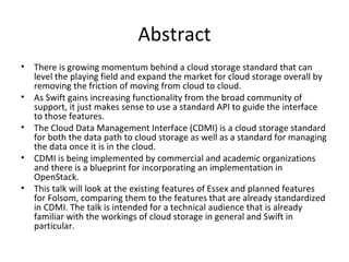 CDMI For Swift | PPT | Computing | Technology & Computing
