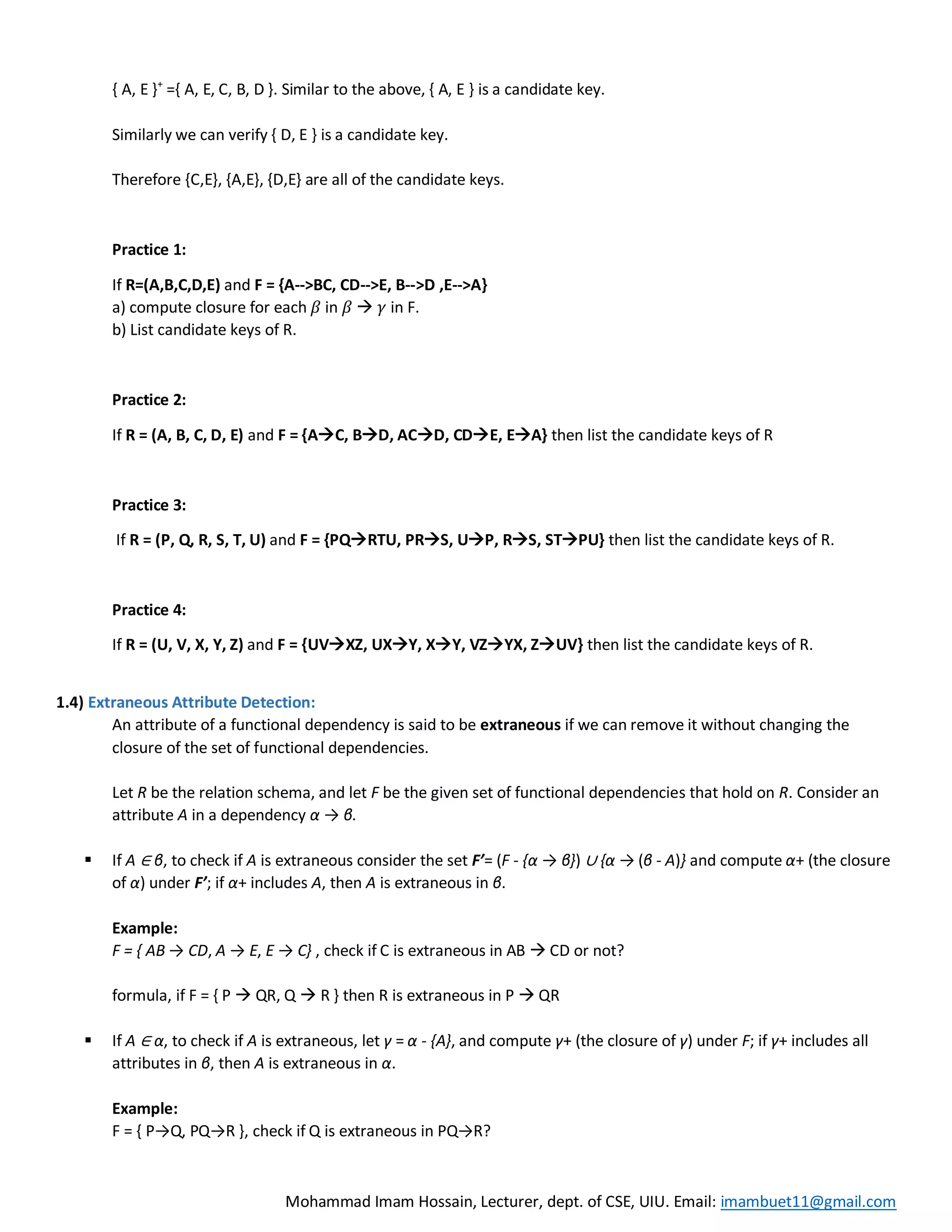 DBMS 11 | Design Theory [Normalization 1] | PDF