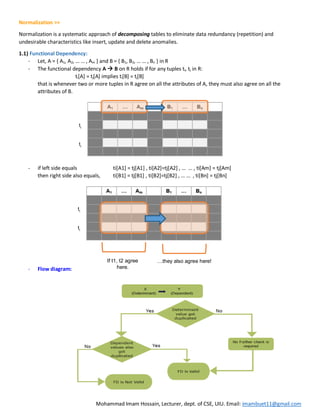 DBMS 11 | Design Theory [Normalization 1] | PDF