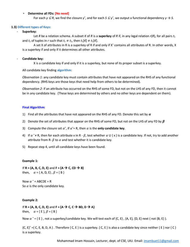 DBMS 11 | Design Theory [Normalization 1] | PDF