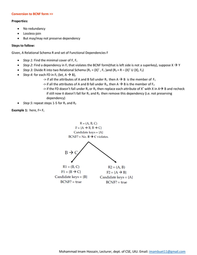 DBMS 12 | Design theory 2 [Normalization 2] | PDF