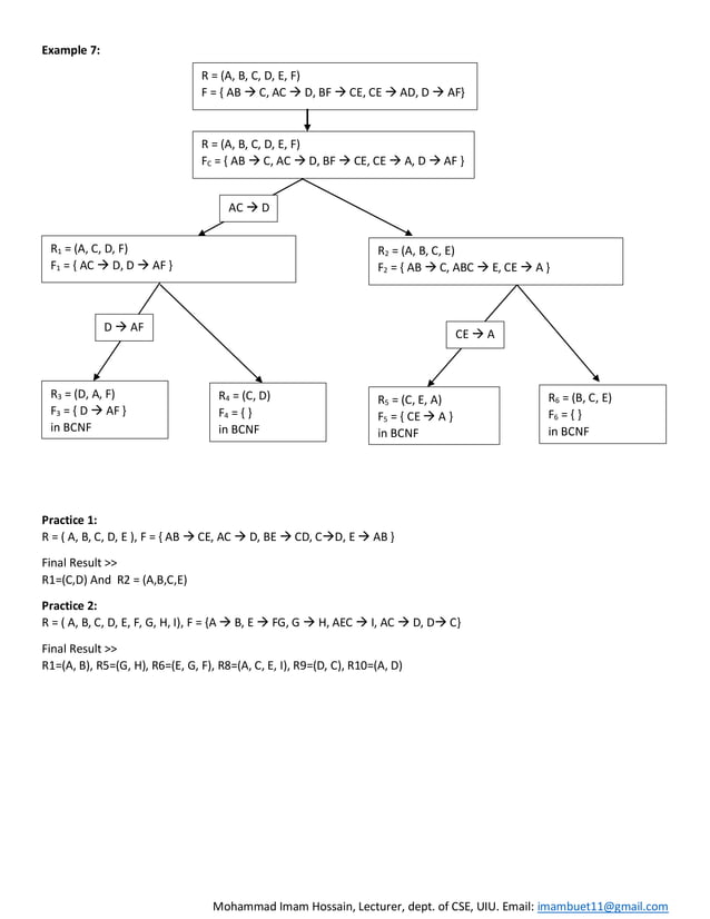 DBMS 12 | Design theory 2 [Normalization 2] | PDF