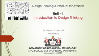 Design Thinking & Product Innovation Fundamentals | PDF