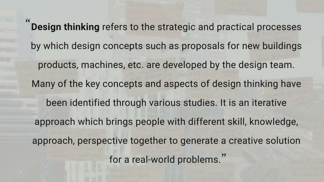 Design Thinking: A Creative Problem Solving Method | PPT