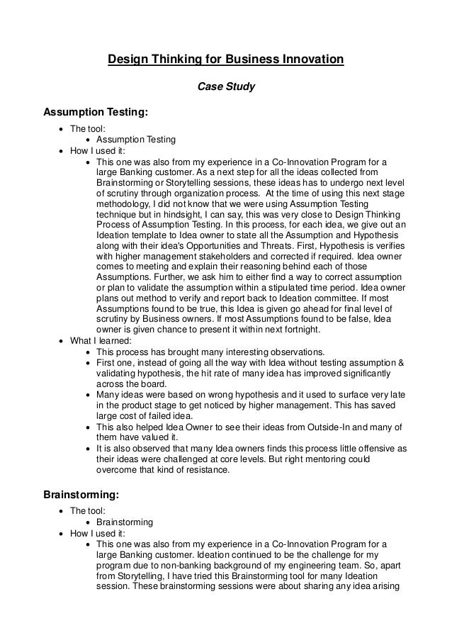 Design Thinking Case Study Example - Design Talk