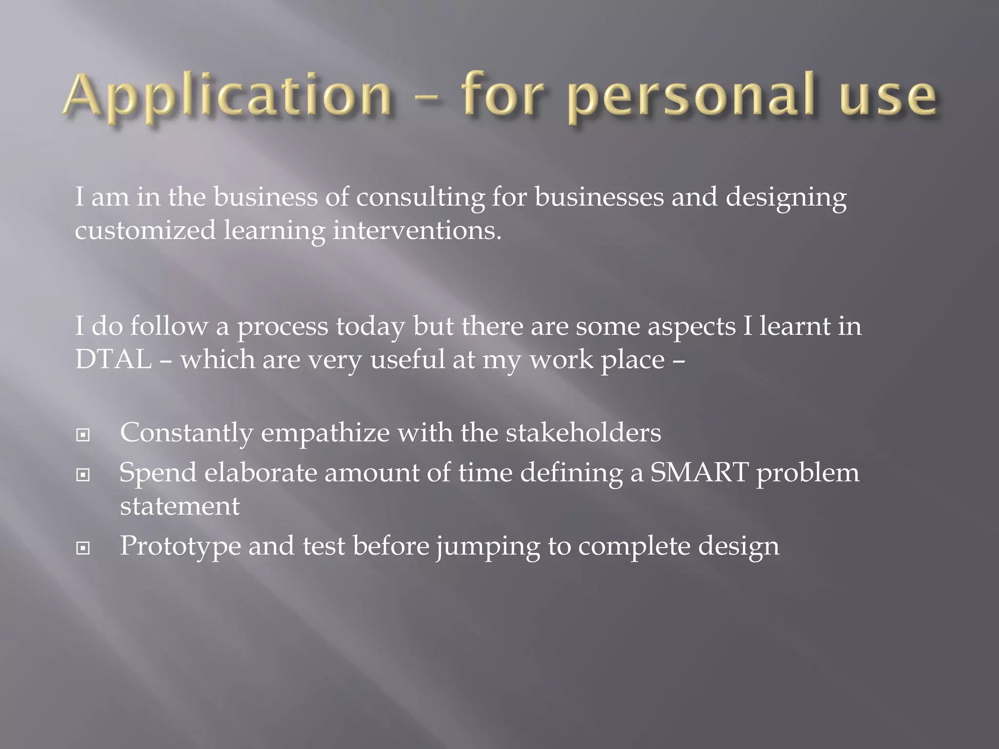 Design thinking reflection | PDF