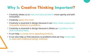 Comprehensive Guide to Design Thinking and Creative Design Processes | PPTX
