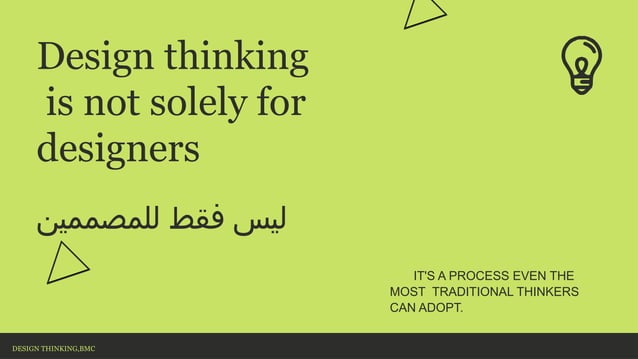 Design Thinking Approach & BMC en arabe et français | PPT