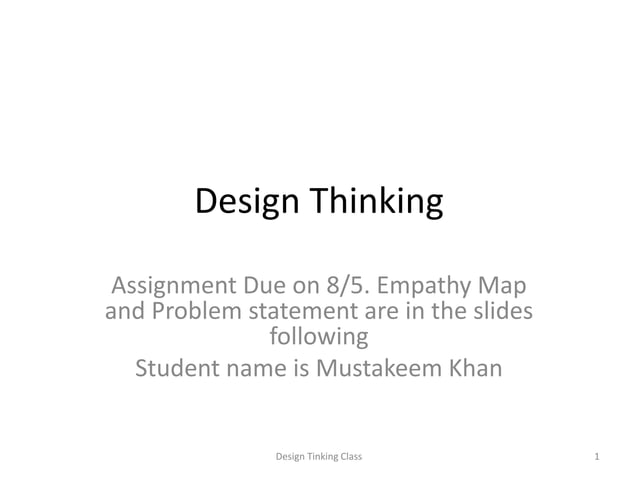 Design thinking assignment | PPT