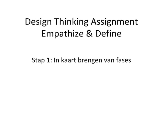 Design thinking assignment empathize & define | PPT