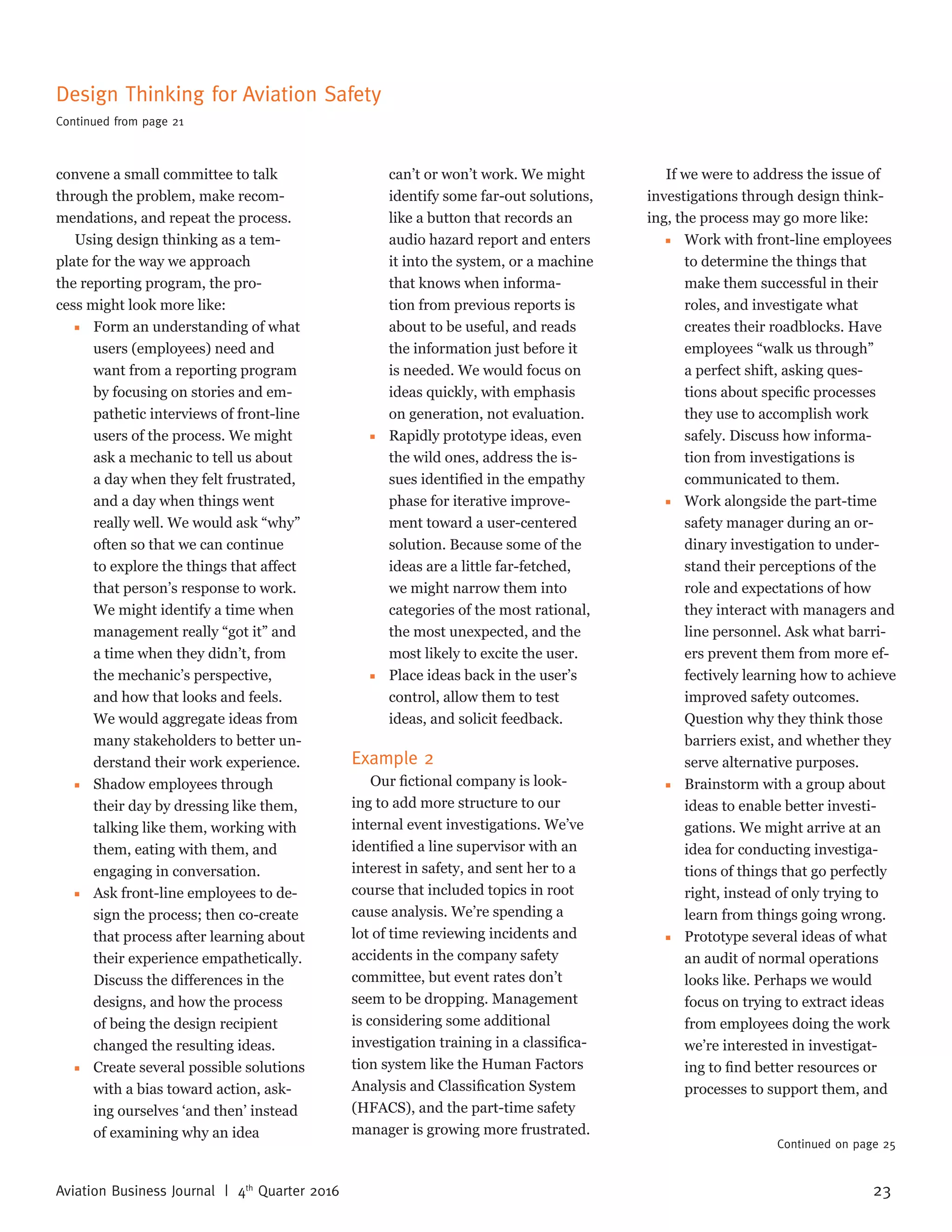 Design Thinking for Aviation Safety by Dr. Benjamin Goodheart | PDF