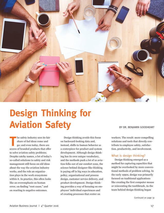 Design Thinking for Aviation Safety by Dr. Benjamin Goodheart | PDF