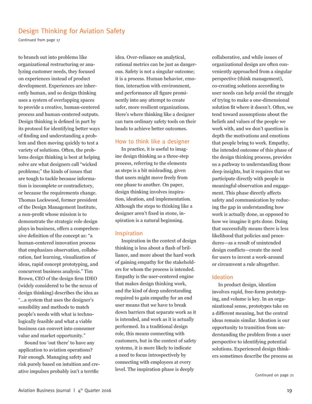 Design Thinking for Aviation Safety by Dr. Benjamin Goodheart | PDF