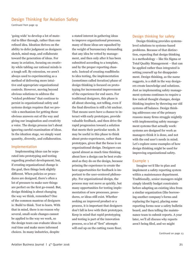 Design Thinking for Aviation Safety by Dr. Benjamin Goodheart | PDF