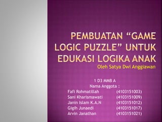 Design thinking (game logic puzzle) | PPTX