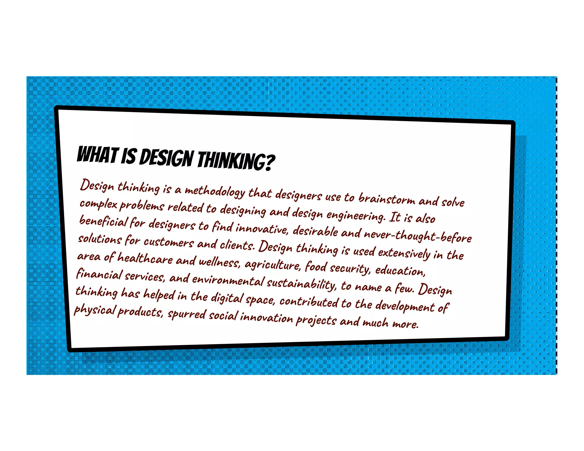 Design thinking implementation on 5 different sectors | PPT