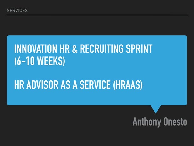 HR & Recruiting Innovation Sprint | PPT