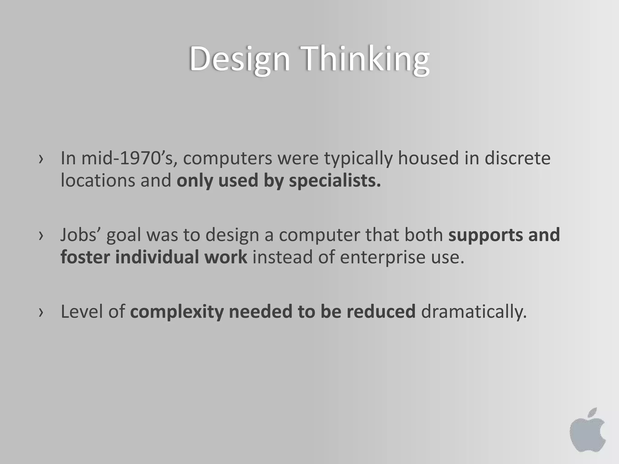 Design thinking & innovation at apple | PPTX