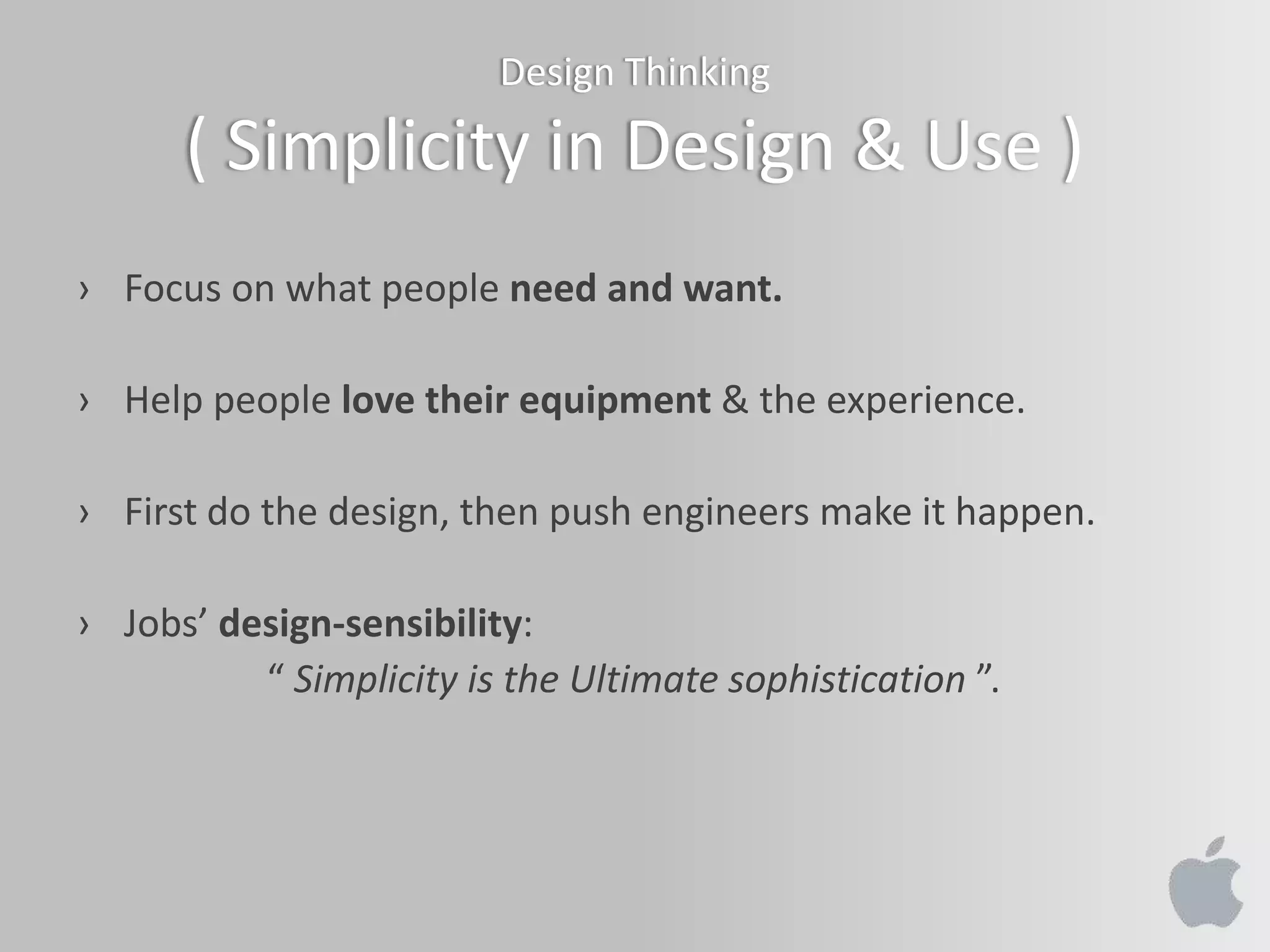 Design thinking & innovation at apple | PPTX