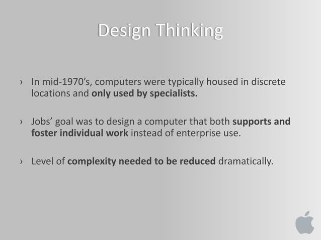 Design thinking & innovation at apple | PPTX