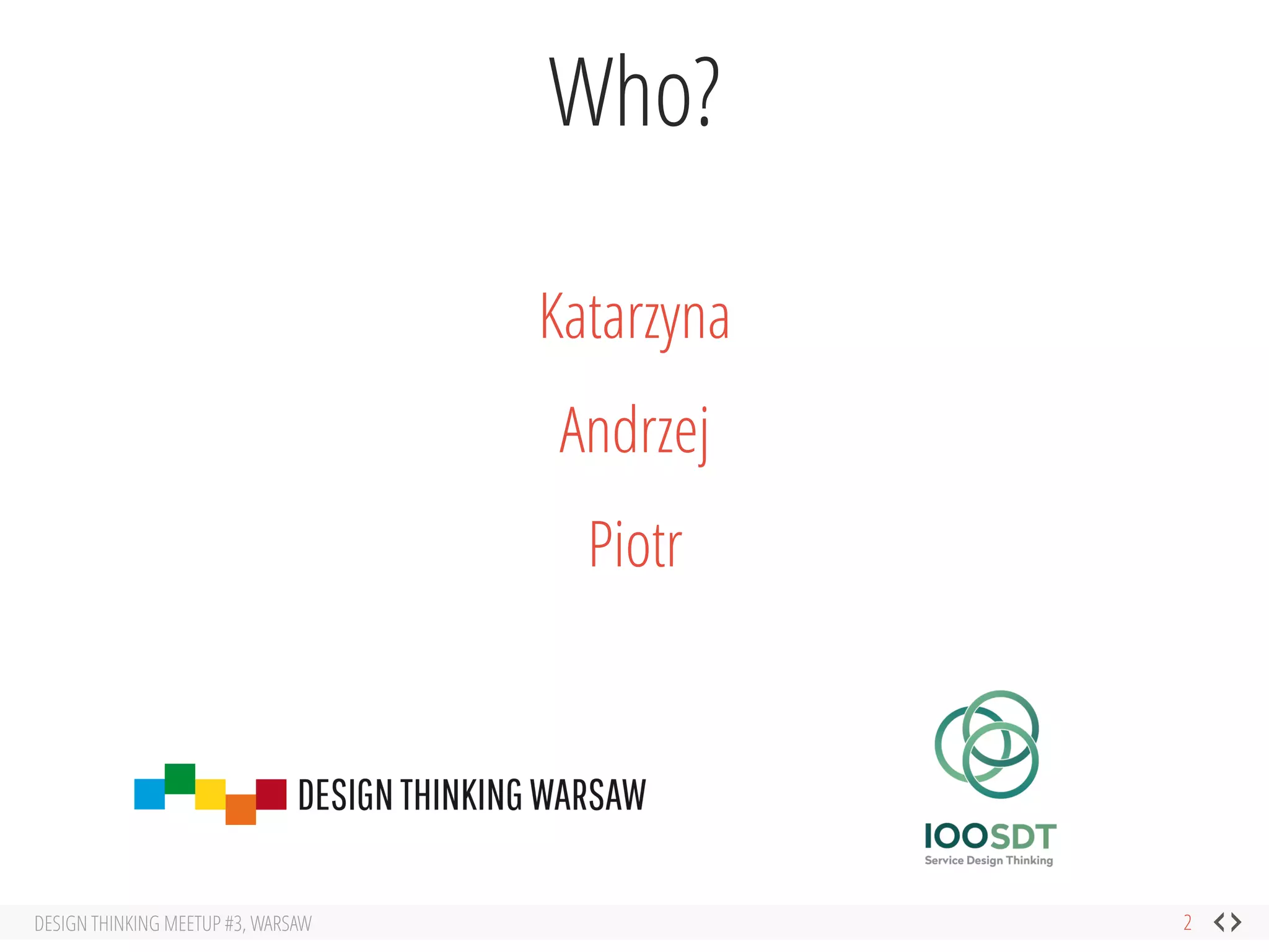 Design Thinking Meetup #3 - Synthesis, Warsaw 2014 | PDF