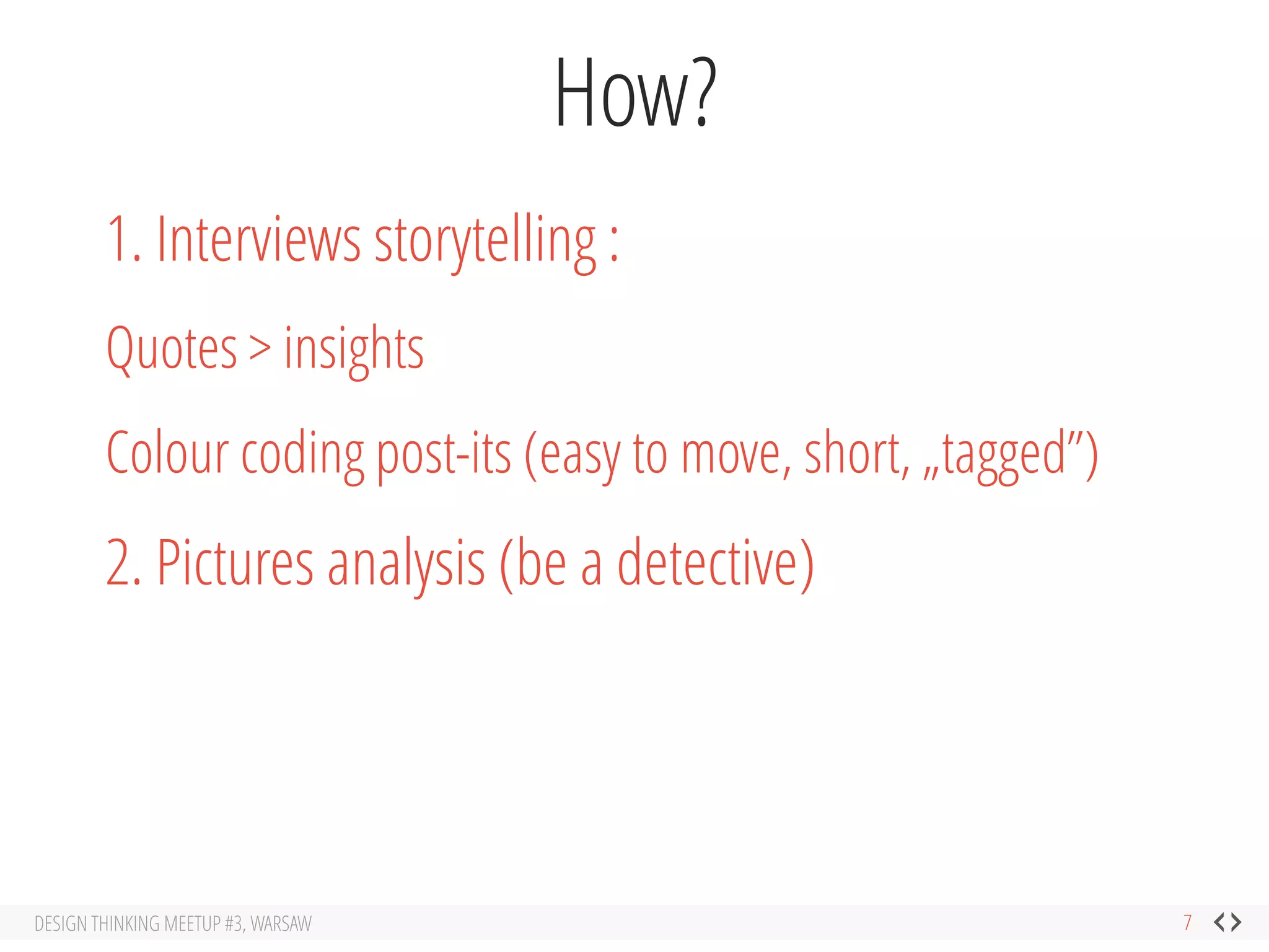 Design Thinking Meetup #3 - Synthesis, Warsaw 2014 | PDF