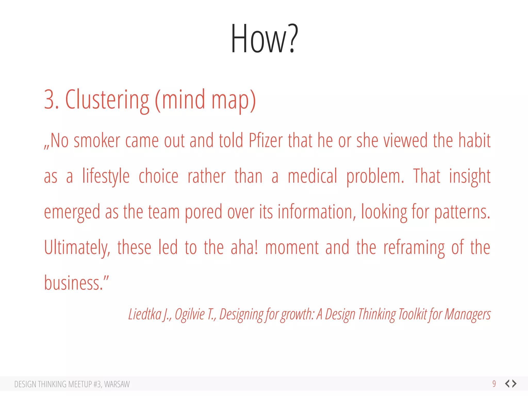 Design Thinking Meetup #3 - Synthesis, Warsaw 2014 | PDF