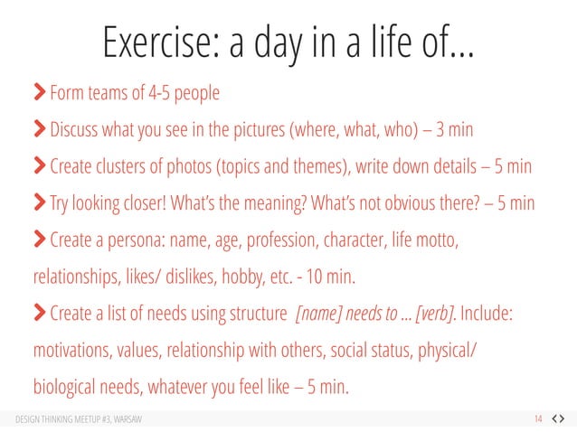 Design Thinking Meetup #3 - Synthesis, Warsaw 2014 | PDF