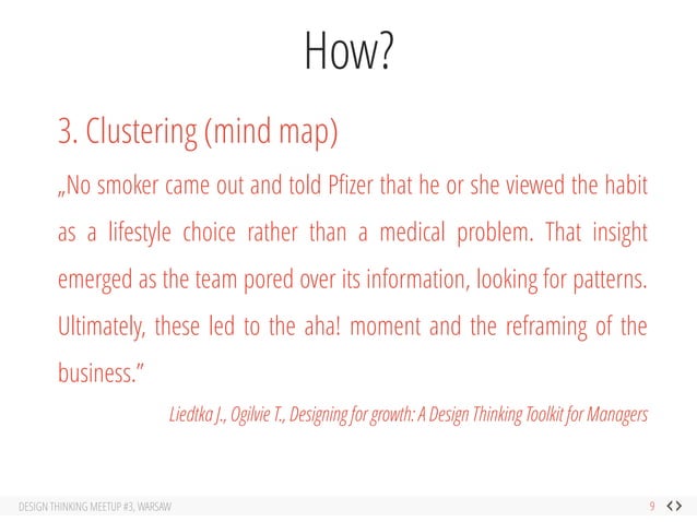 Design Thinking Meetup #3 - Synthesis, Warsaw 2014 | PDF