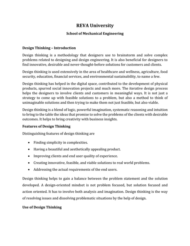 Design thinking notes | PDF