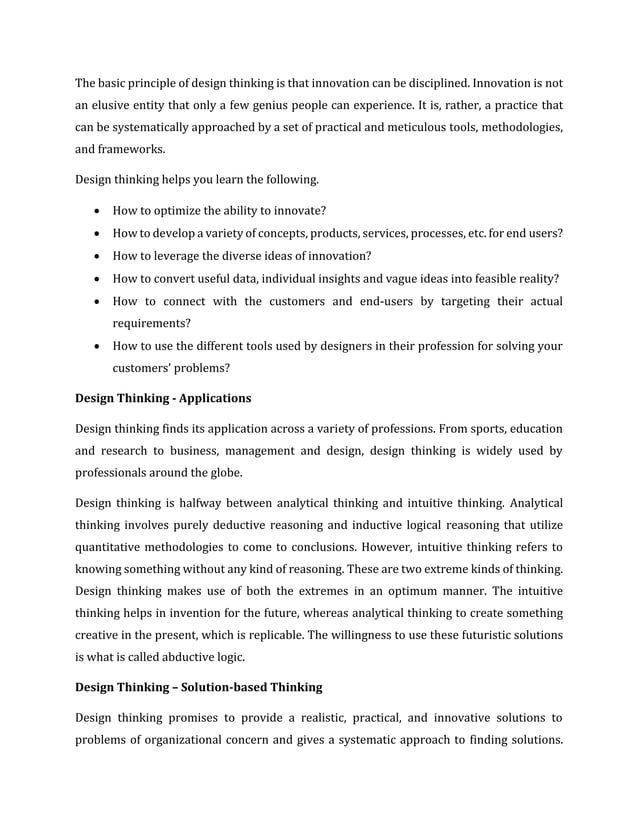 Design thinking notes | PDF