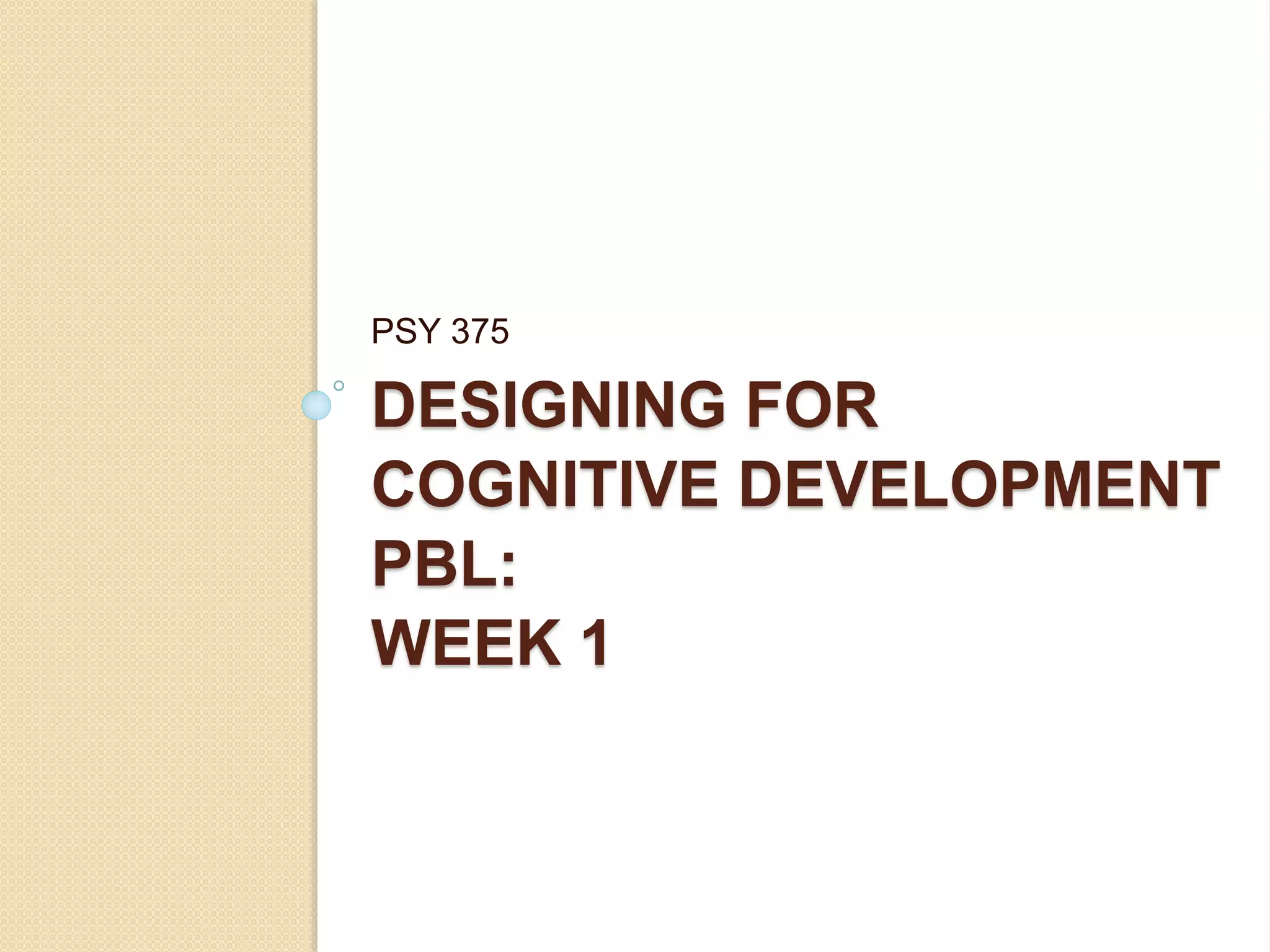 Design Thinking PBL Week 1 | PPT