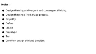 design thinking process 5 stages of redeseignpptx | PPTX