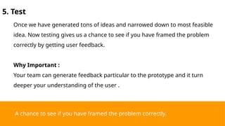 design thinking process 5 stages of redeseignpptx | PPTX