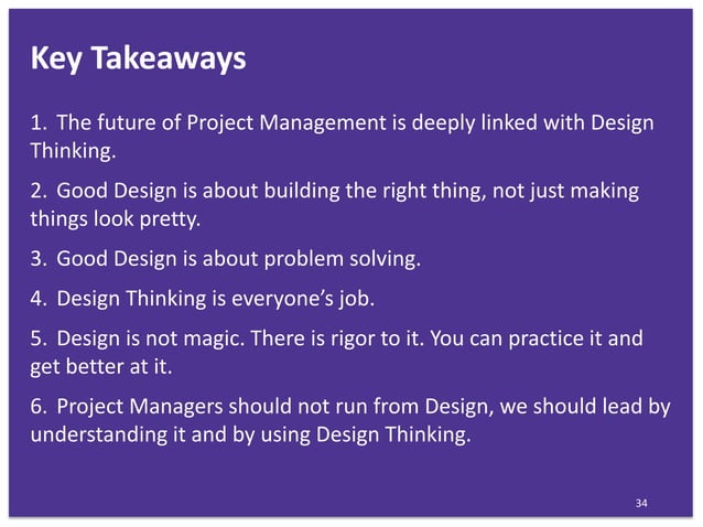 Design Thinking & Project Management (June 2016) | PPT