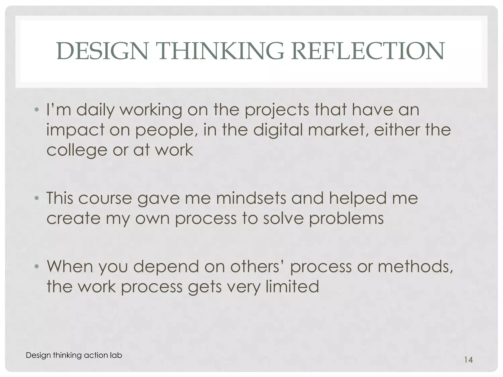 Designthinking reflect aniketvaidya | PPT
