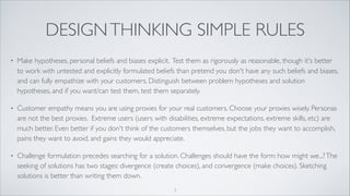 Design Thinking simple rules | PPT