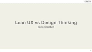 Design Thinking vs Lean UX Startup | PPTX | Startups | Business