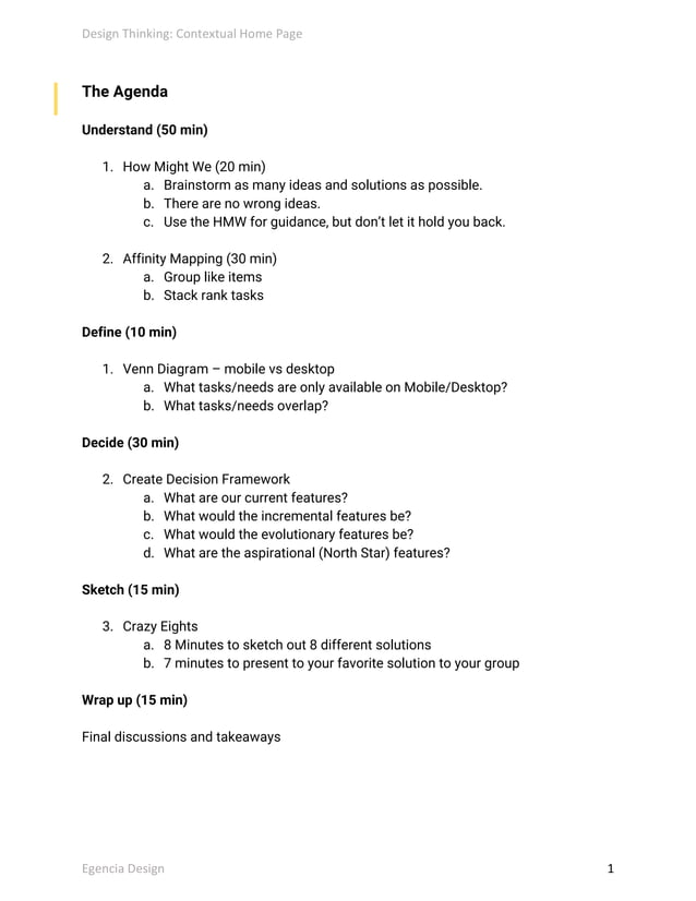 Design thinking worksheet | PDF