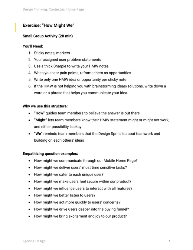 Design thinking worksheet | PDF