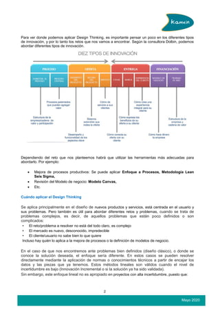 Design thinking y el Sistema de Innovacion | PDF
