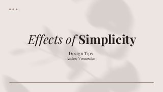 Design Tips for Simplicity | PPT