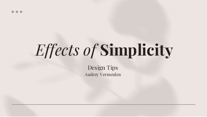 Design Tips for Simplicity | PPT