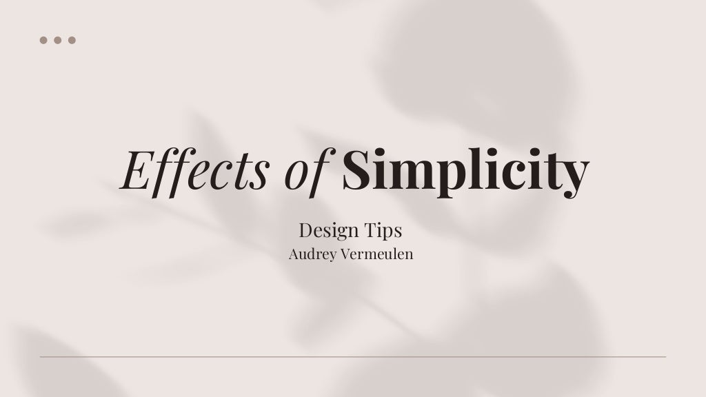 Design Tips for Simplicity | PPT