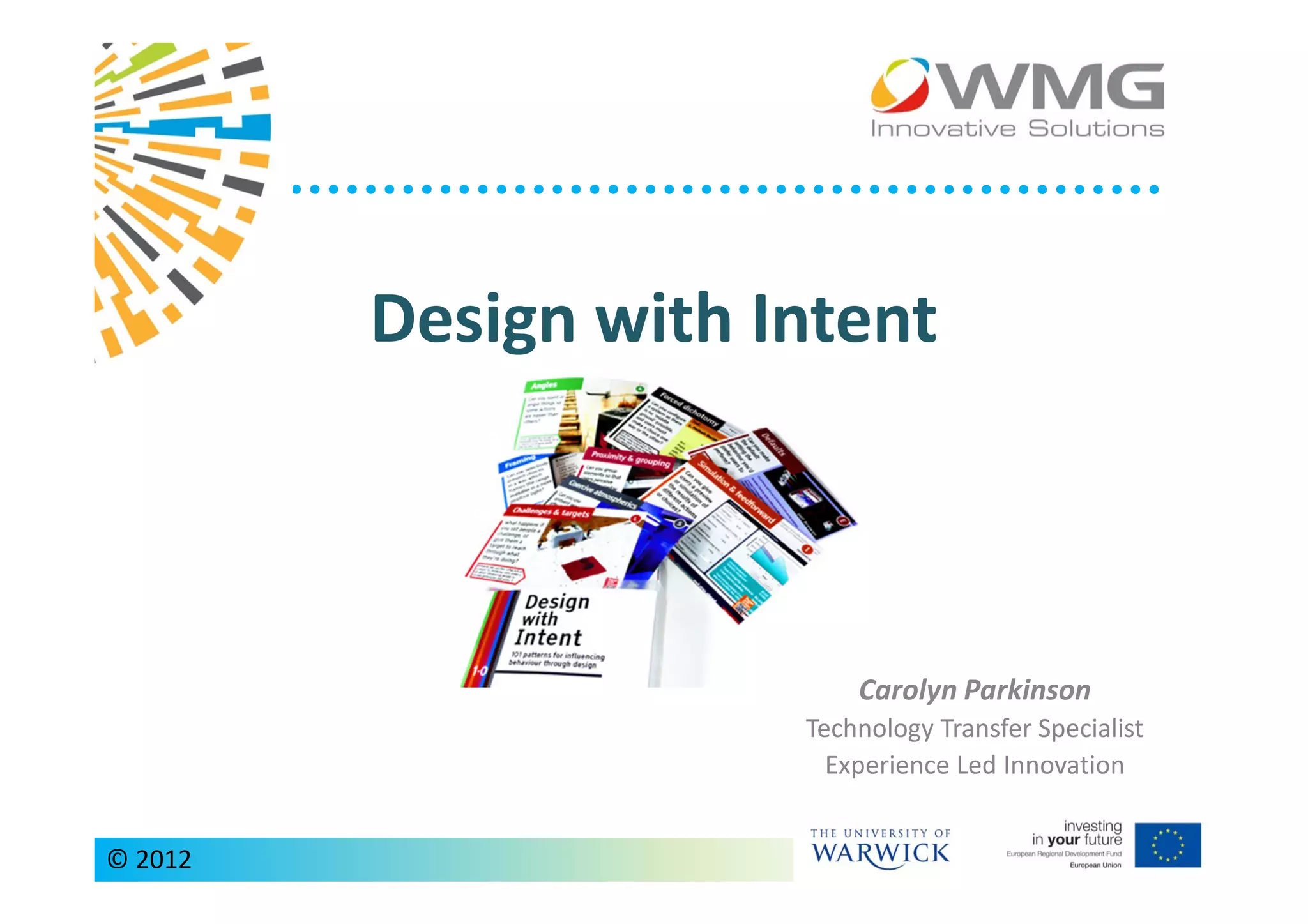 Design with Intent Workshop (ELI) | PDF
