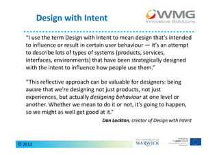 Design with Intent Workshop (ELI) | PDF