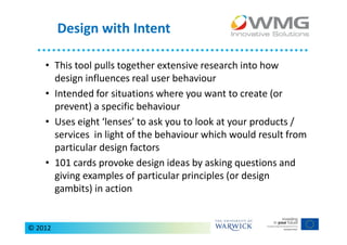 Design with Intent Workshop (ELI) | PPT